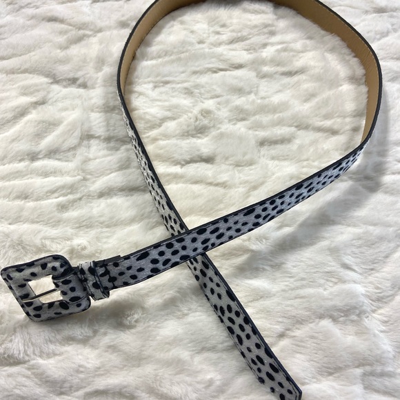 Accessories | Black White Furry Belt | Poshmark